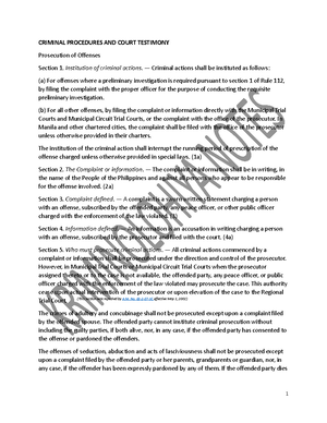 CLJ 5 Evidence Module - CLJ 5 EVIDENCE MODULE PART IV: Revised Rules of ...