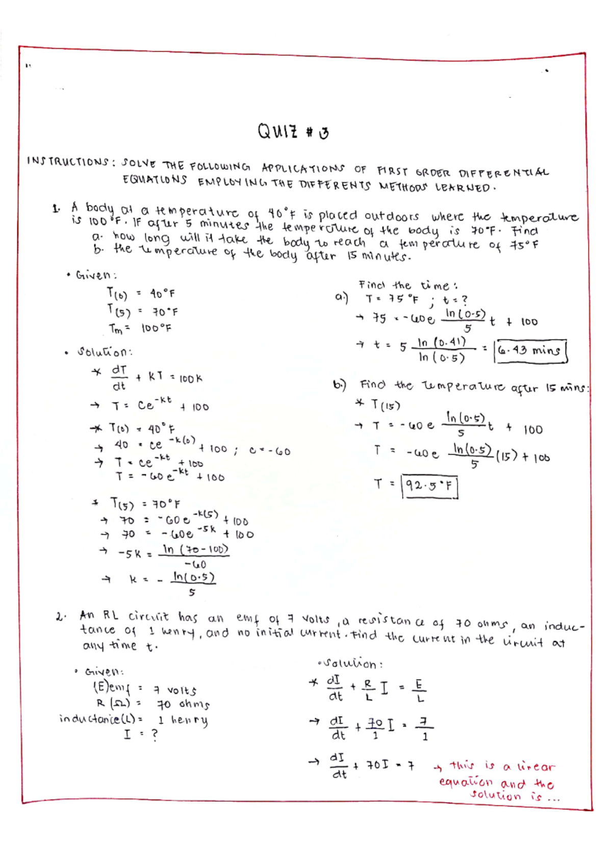 DE Q#3 - Problem Solving - Mechanical Engineering - NVSU - Studocu