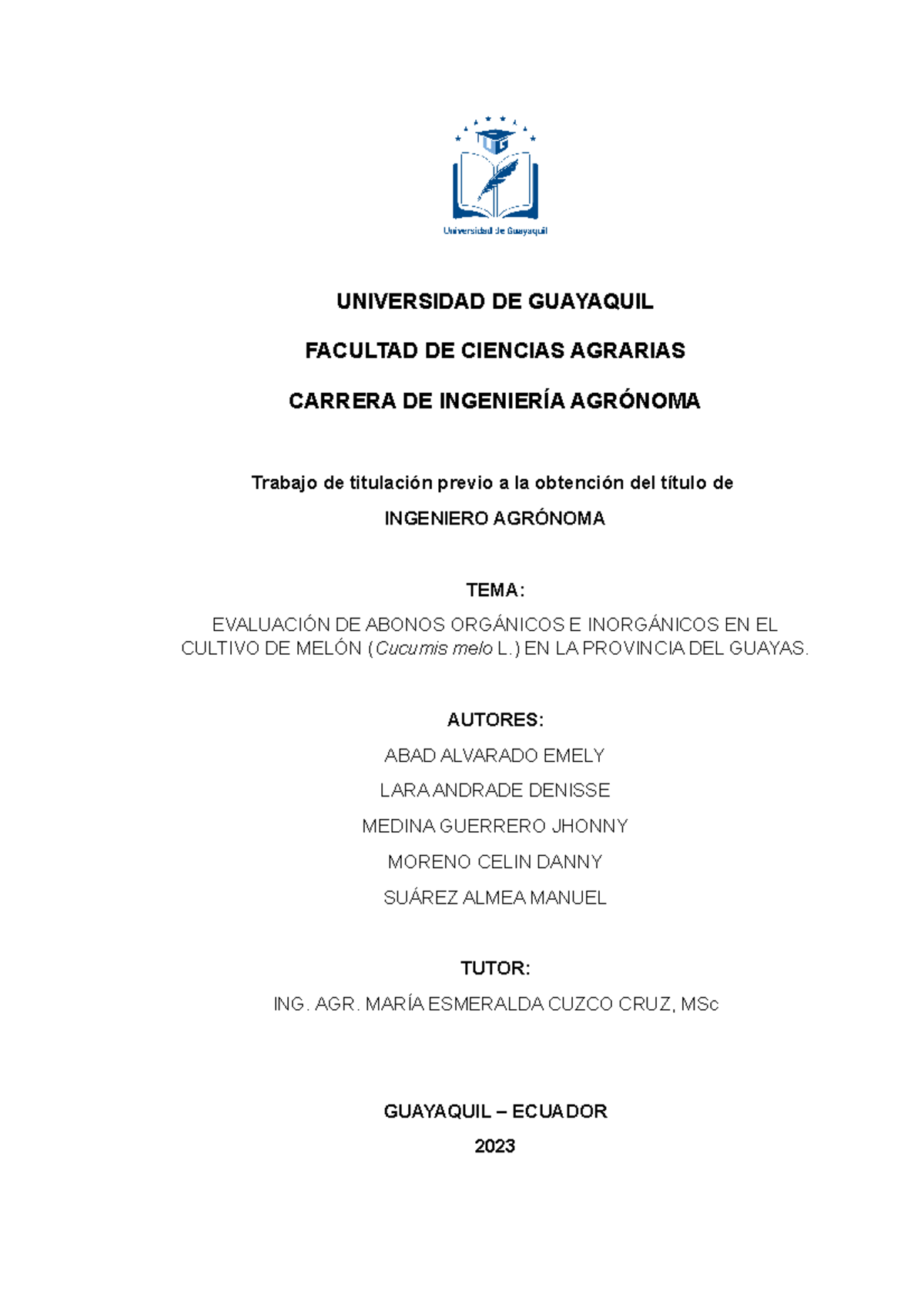 Ejemplo de Tesis- Grupo 1 - UNIVERSIDAD DE GUAYAQUIL FACULTAD DE ...