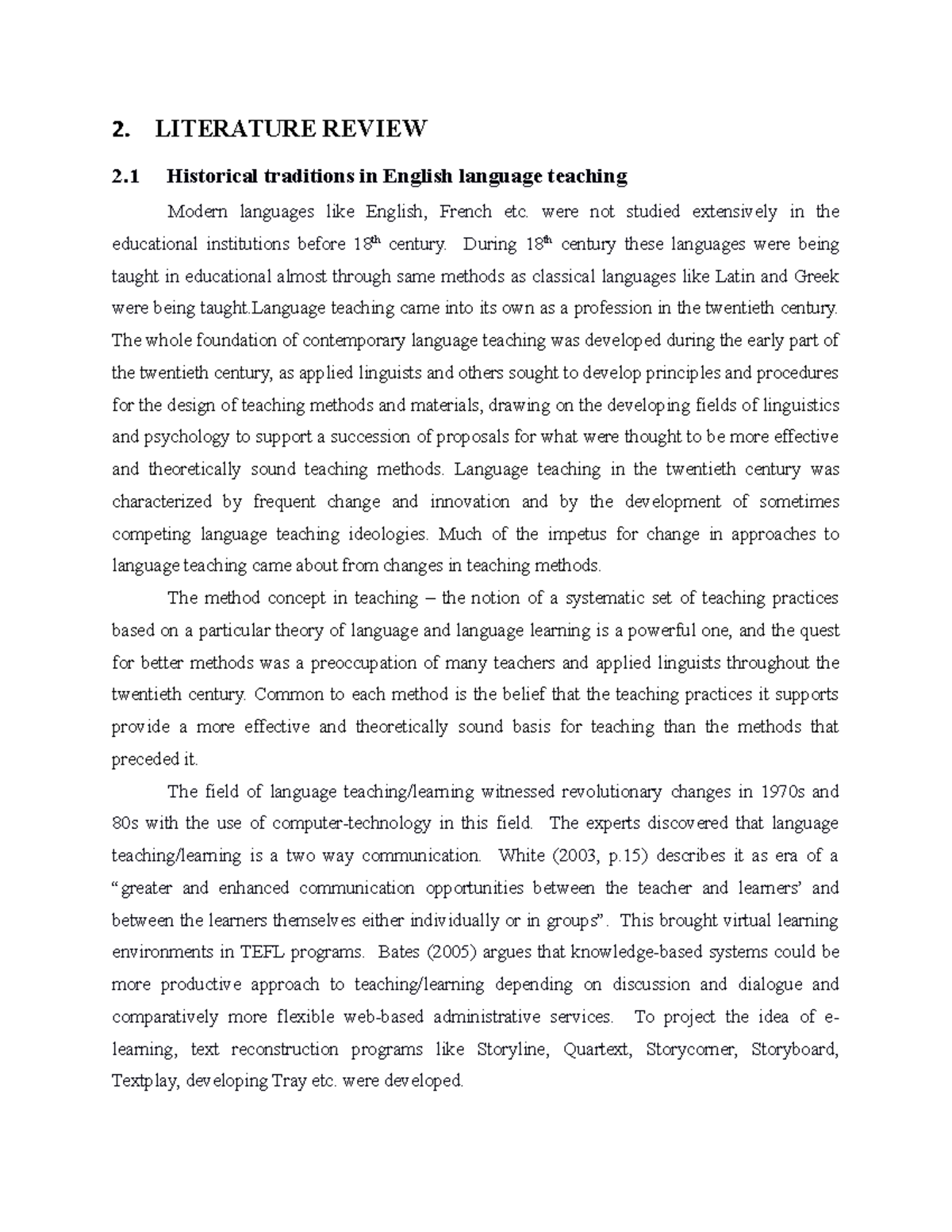 Literature Review copy - 2. LITERATURE REVIEW 2 Historical traditions ...