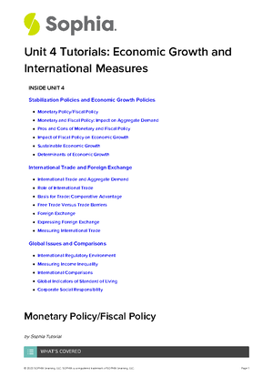 Macroeconomics unit-4-tutorials PDF4 - Foreign Exchange by Sophia Tutorial This lesson will ...