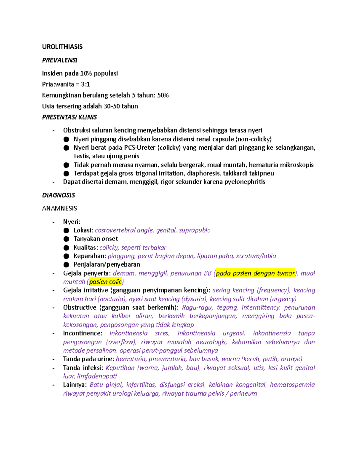 LECT 6 Urolithiasis - Catatan untuk Semester VI Blok Urinary and Male Genitalia System and ...