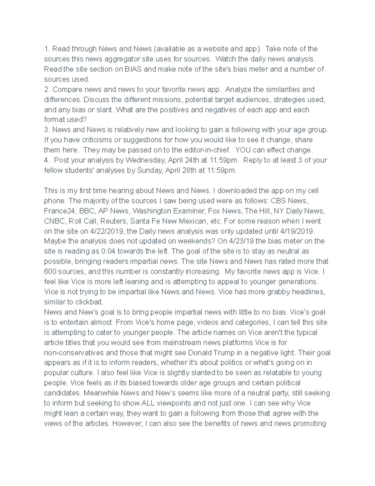 Week 13 Analyzing News Apps Discussion - Read through News and News ...