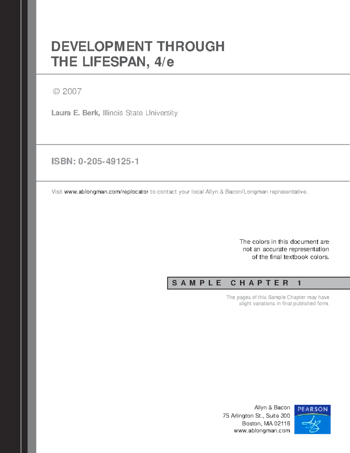 Laura berk- Development-THRU- Lifespan-2007 - Laura E. Berk, Illinois ...