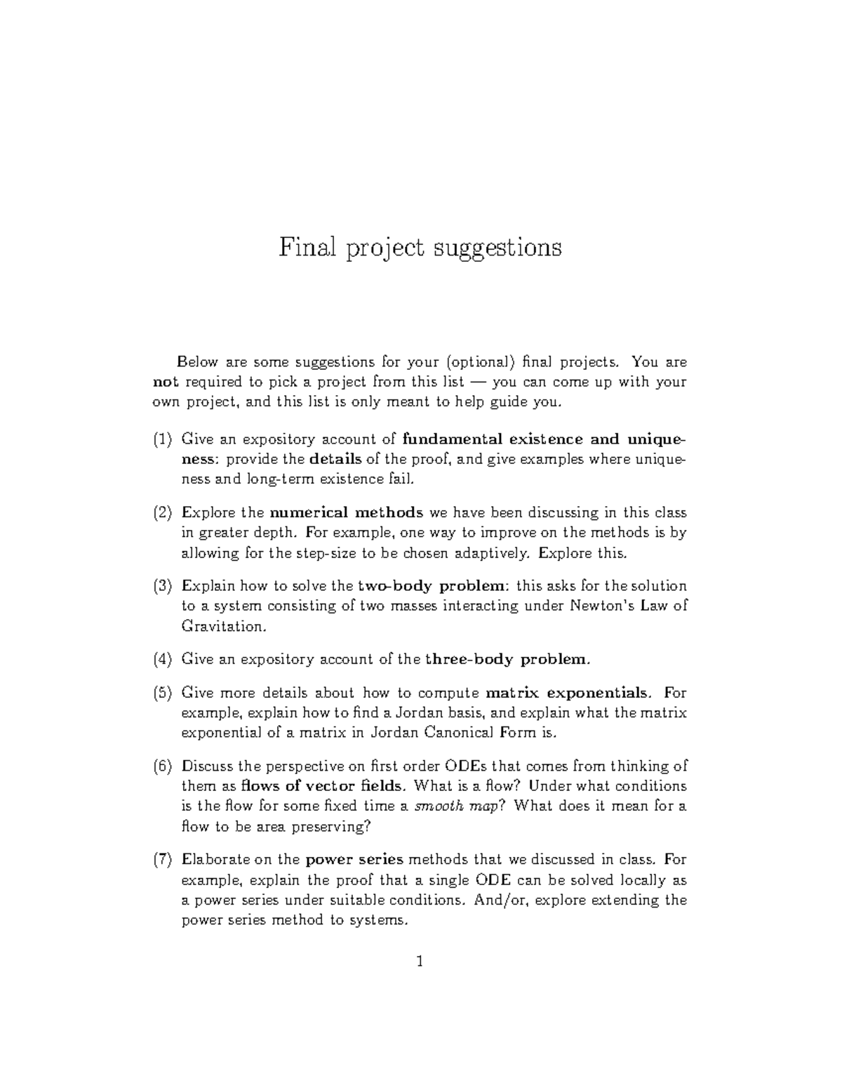 Math106 finalproject suggestions - Final project suggestions Below are ...