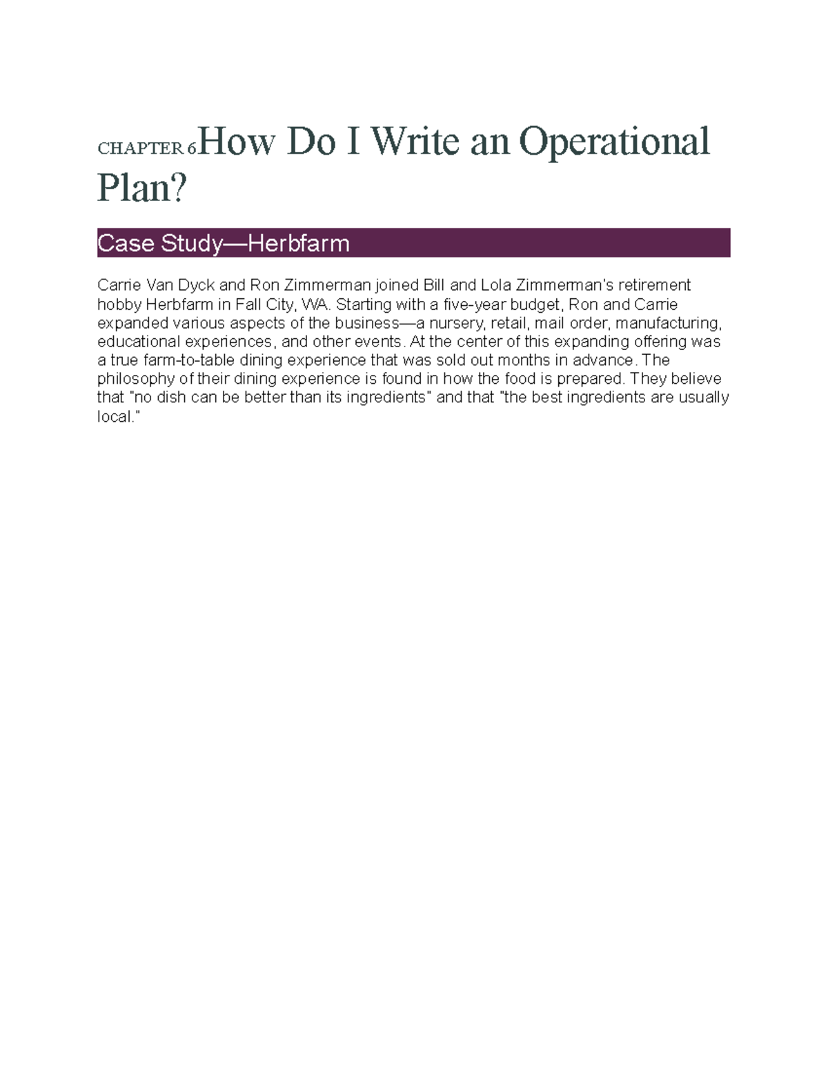6.0 - Intro and Conclusion - CHAPTER 6How Do I Write an Operational ...