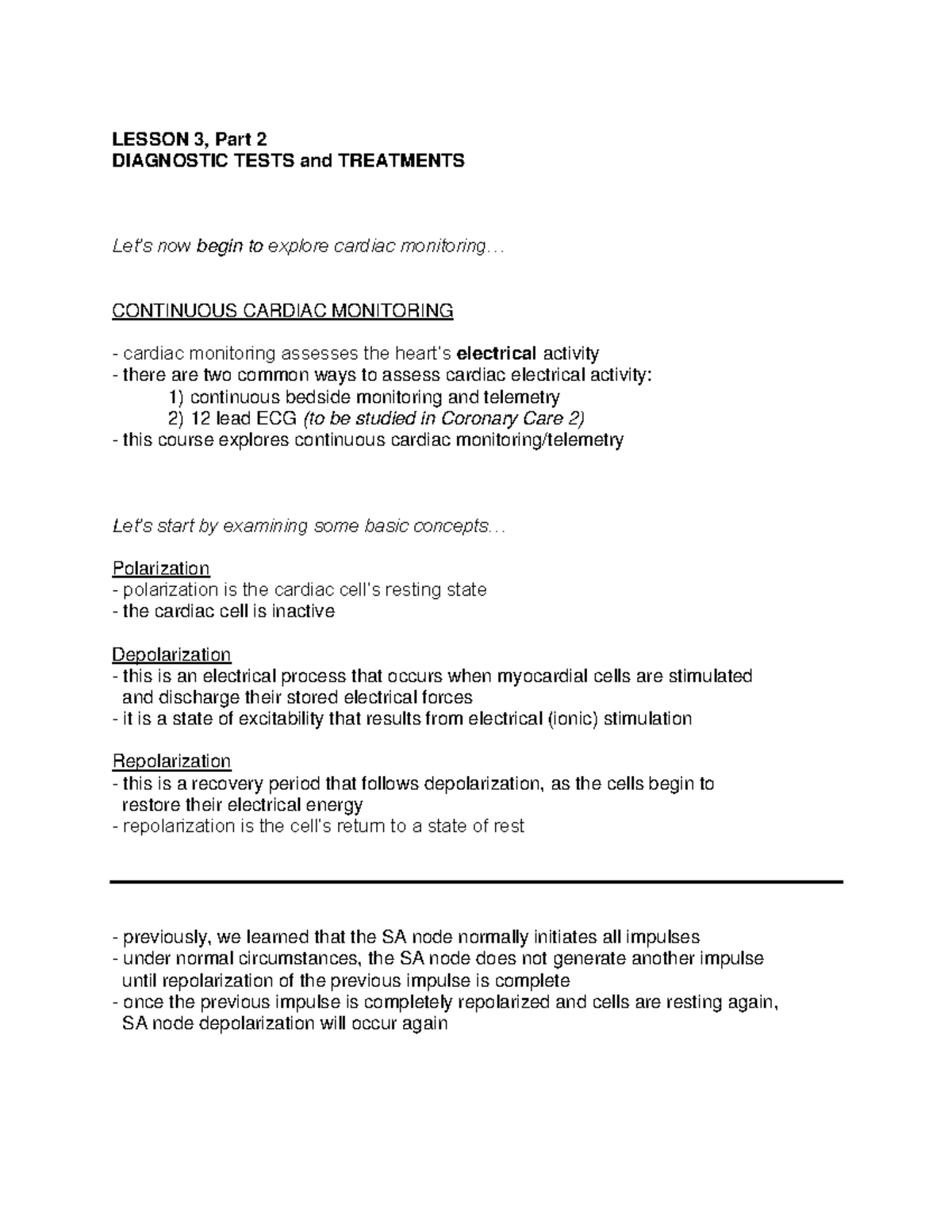 Lesson 3, Part 02 - Diagnostics and treatments - LESSON 3, Part 2 ...