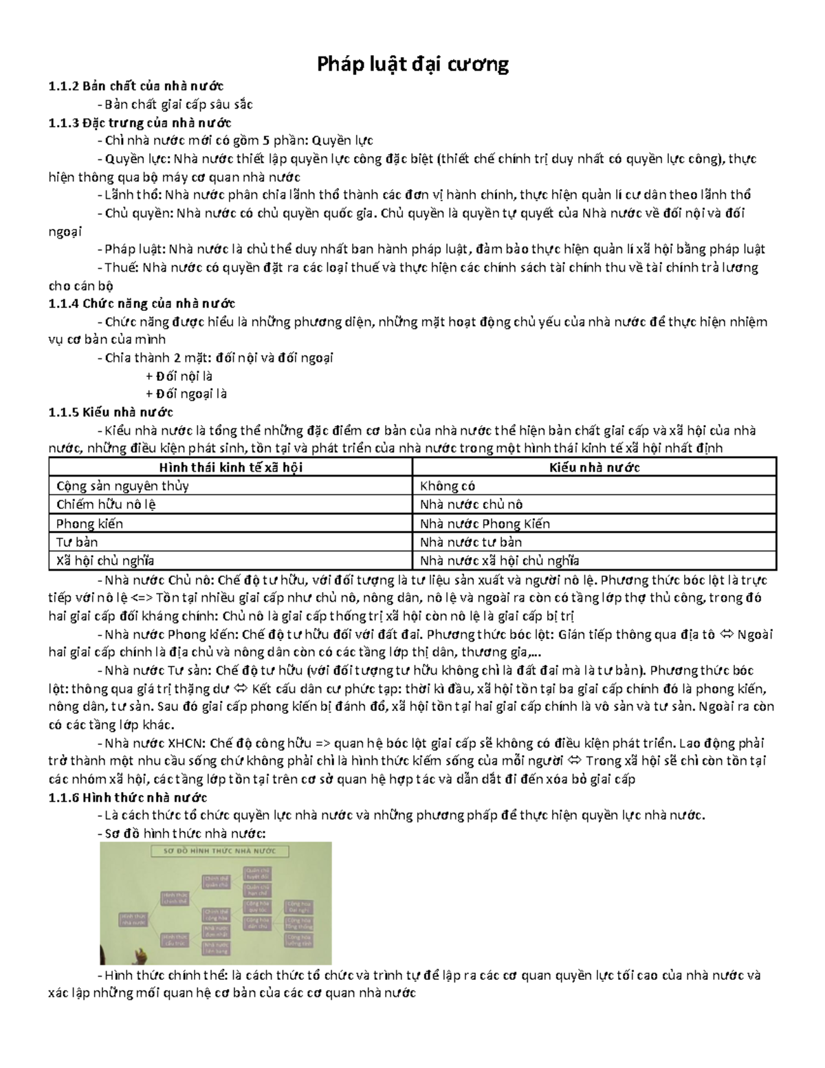 Pháp luật đại cương - Hjjhh - Ph·p luật đại cương 1.1 Bản chất của nhà ...
