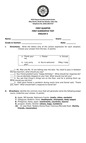 Scope and Sequence of Physical Education and Health - SCOPE AND ...