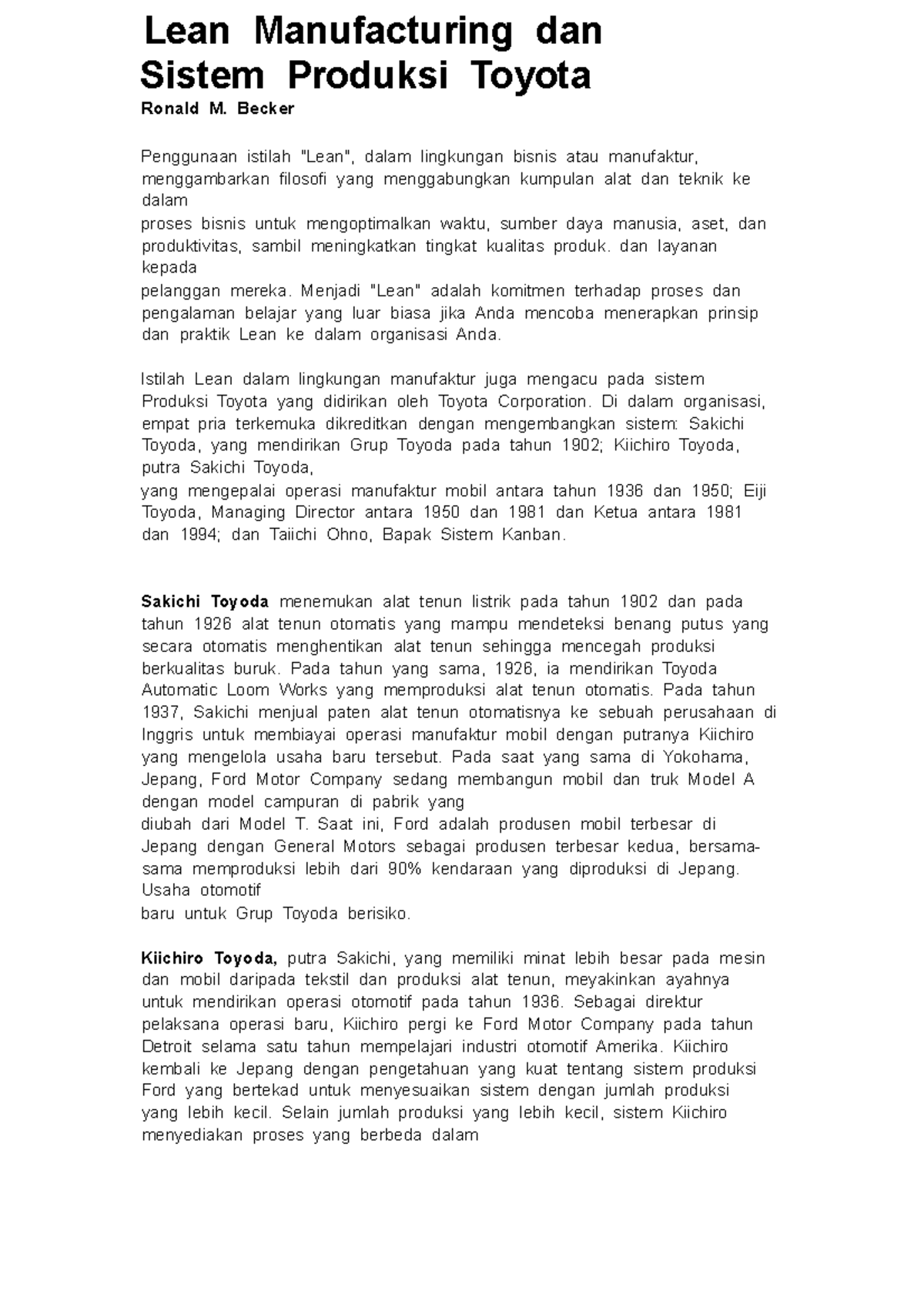 Lean Manufacturing dan Sistem Produksi Toyota - Lean Manufacturing dan Sistem Produksi Toyota ...