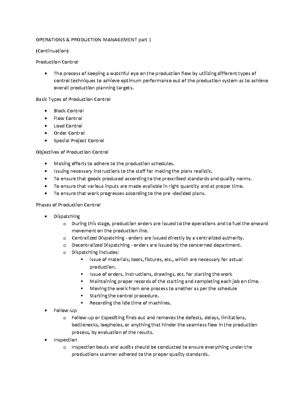 1. Operations AND Project Management part 2 - OPERATIONS & PRODUCTION ...