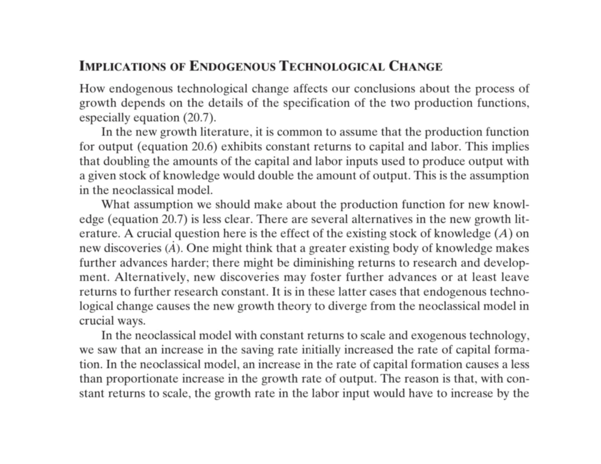 Implications OF Endogenous Technological Change - MACRO ECONOMICS - Studocu