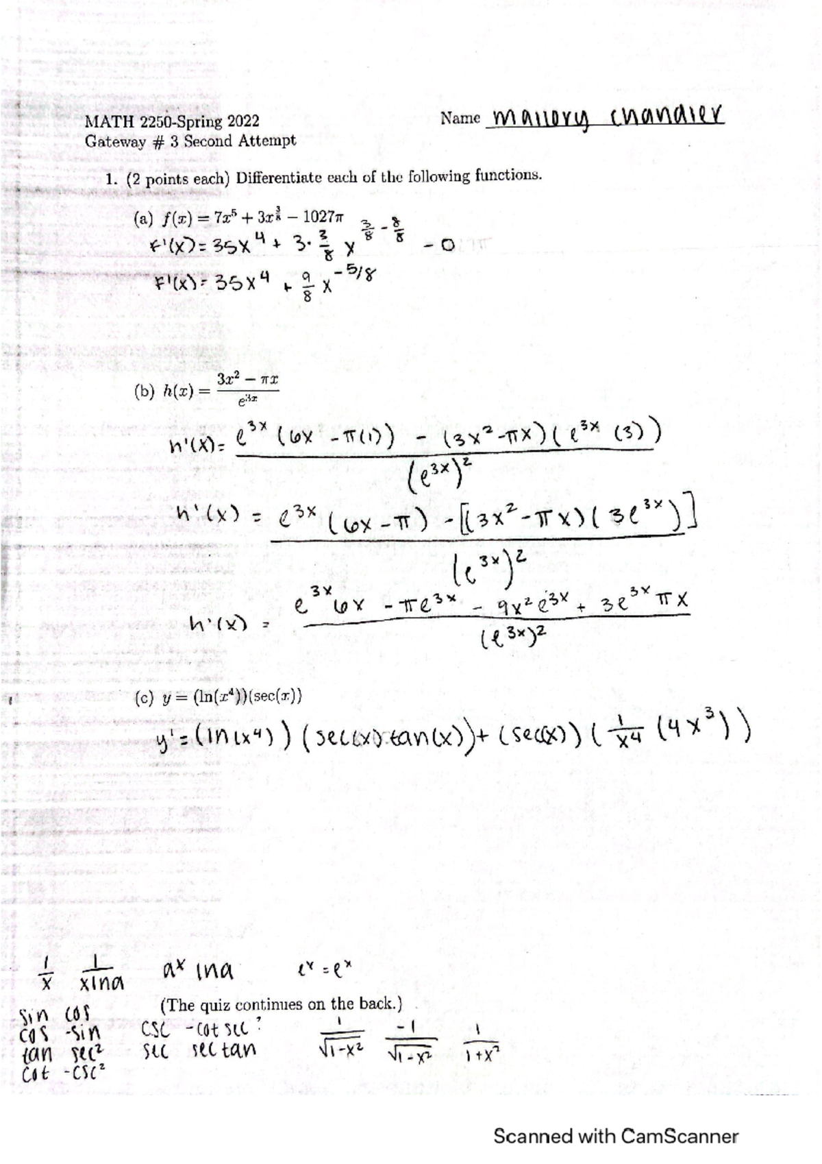 Gateway 3 - quiz practice problems - MATH 2250 - Studocu