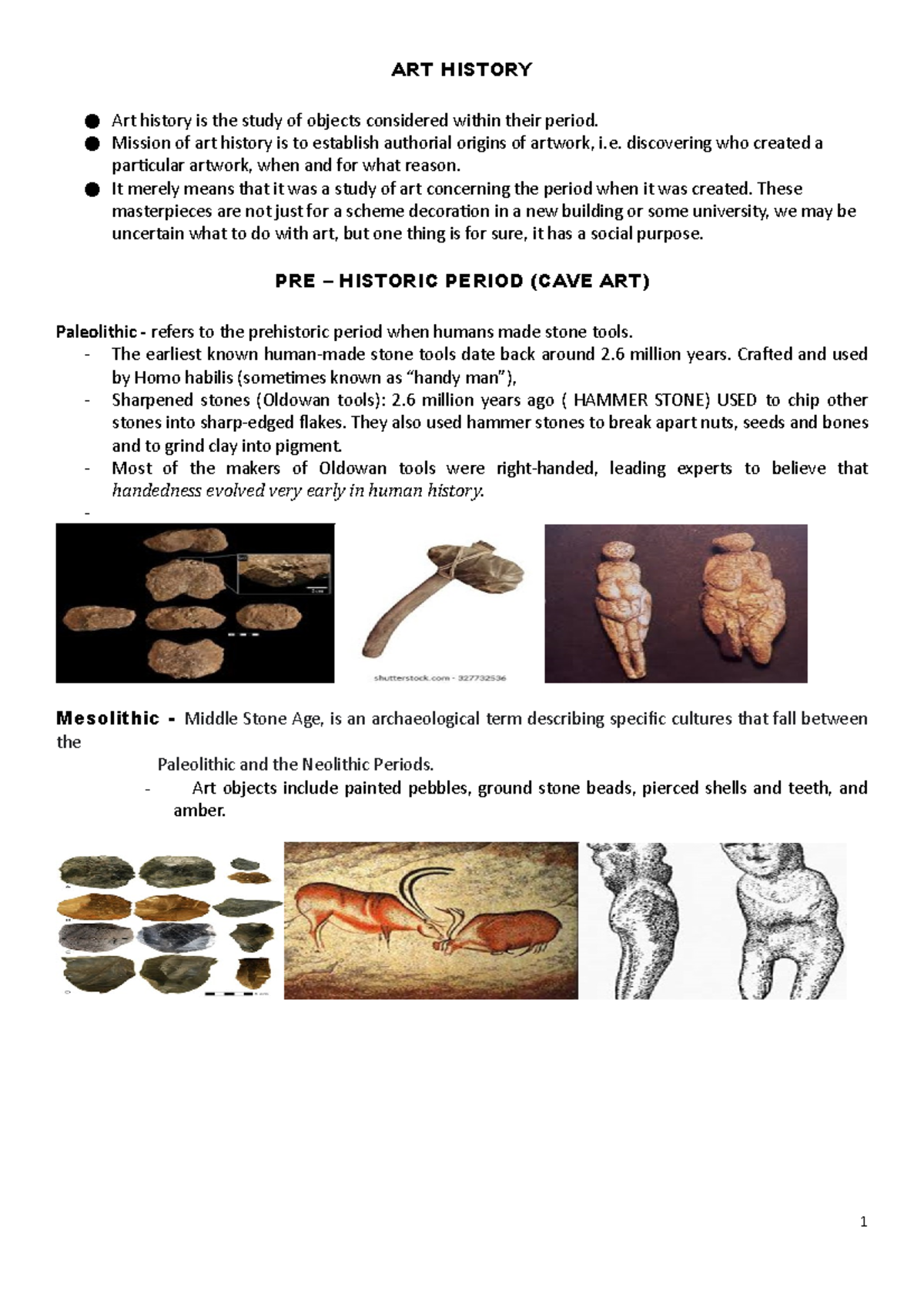 ART- History - asassa - ART HISTORY Art history is the study of objects ...