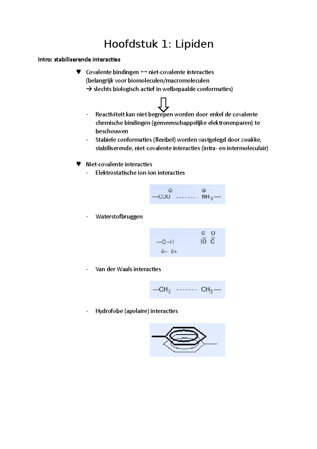 Hoofdstuk 1 Lipiden - Hoofdstuk 1: Lipiden Intro: stabiliserende ...