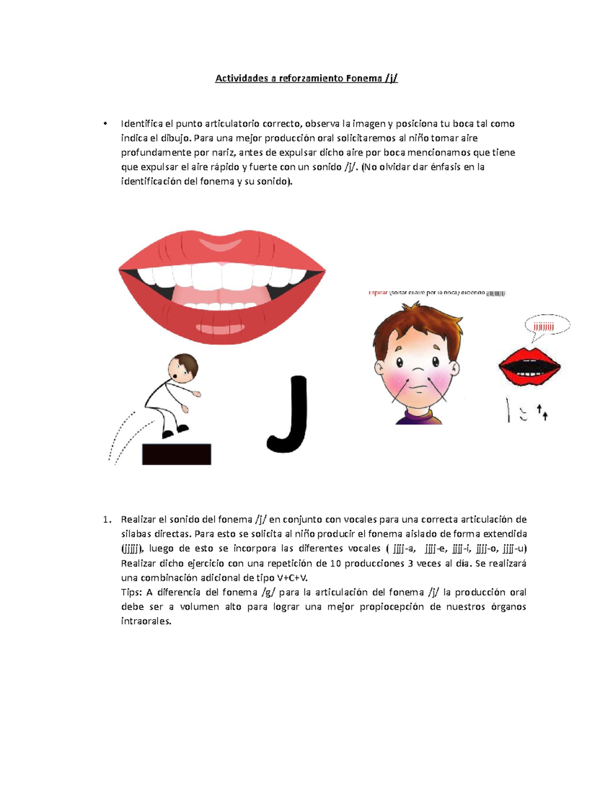 Actividades a reforzamiento Fonema j - Actividades a reforzamiento ...