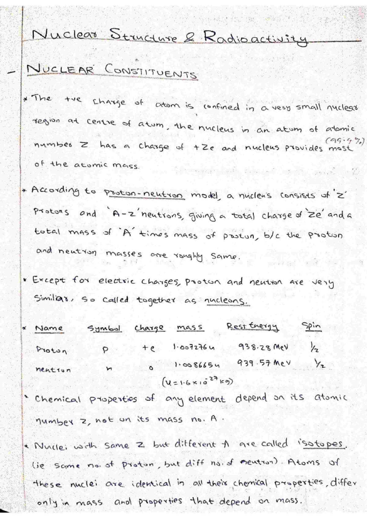 M1 FULL NOTE Nuclear Structure AND Radioactivity 6TH SEM Nuclear - Nuclear and particle physics ...