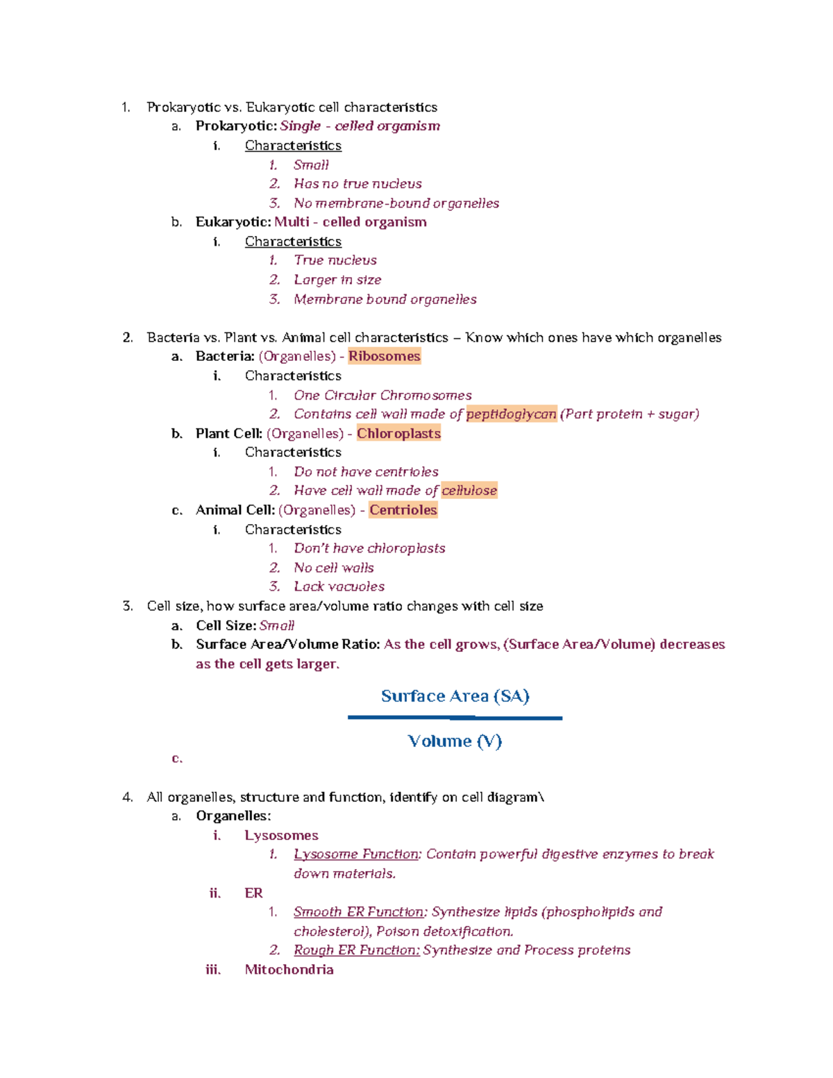 BIO 120 AA Exam #02 Study Guide - Prokaryotic vs. Eukaryotic cell ...