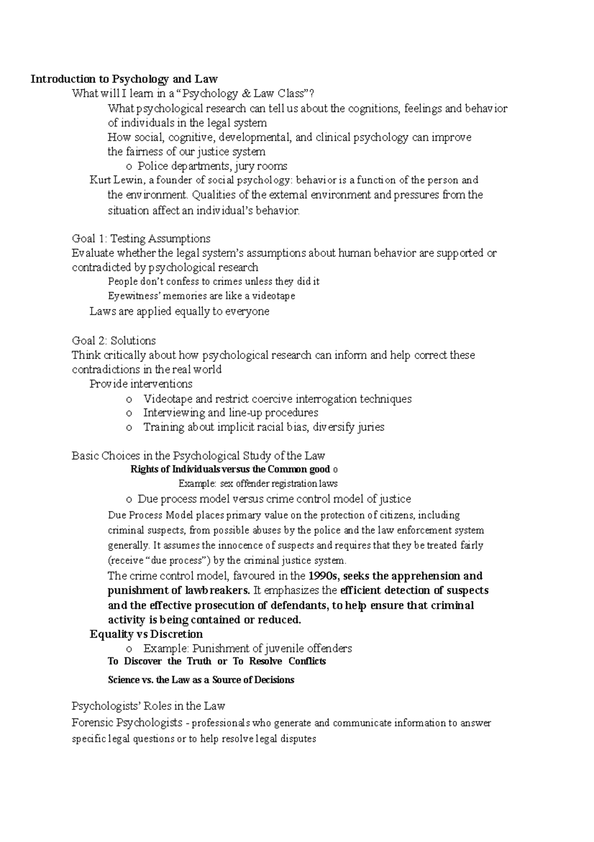 Introduction to Psychology and Law - Qualities of the external ...