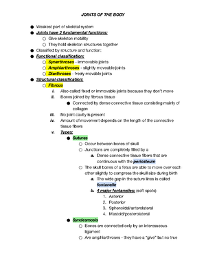 The Skeleton - Anatomy Lecture Notes - THE SKELETON Parts of the ...