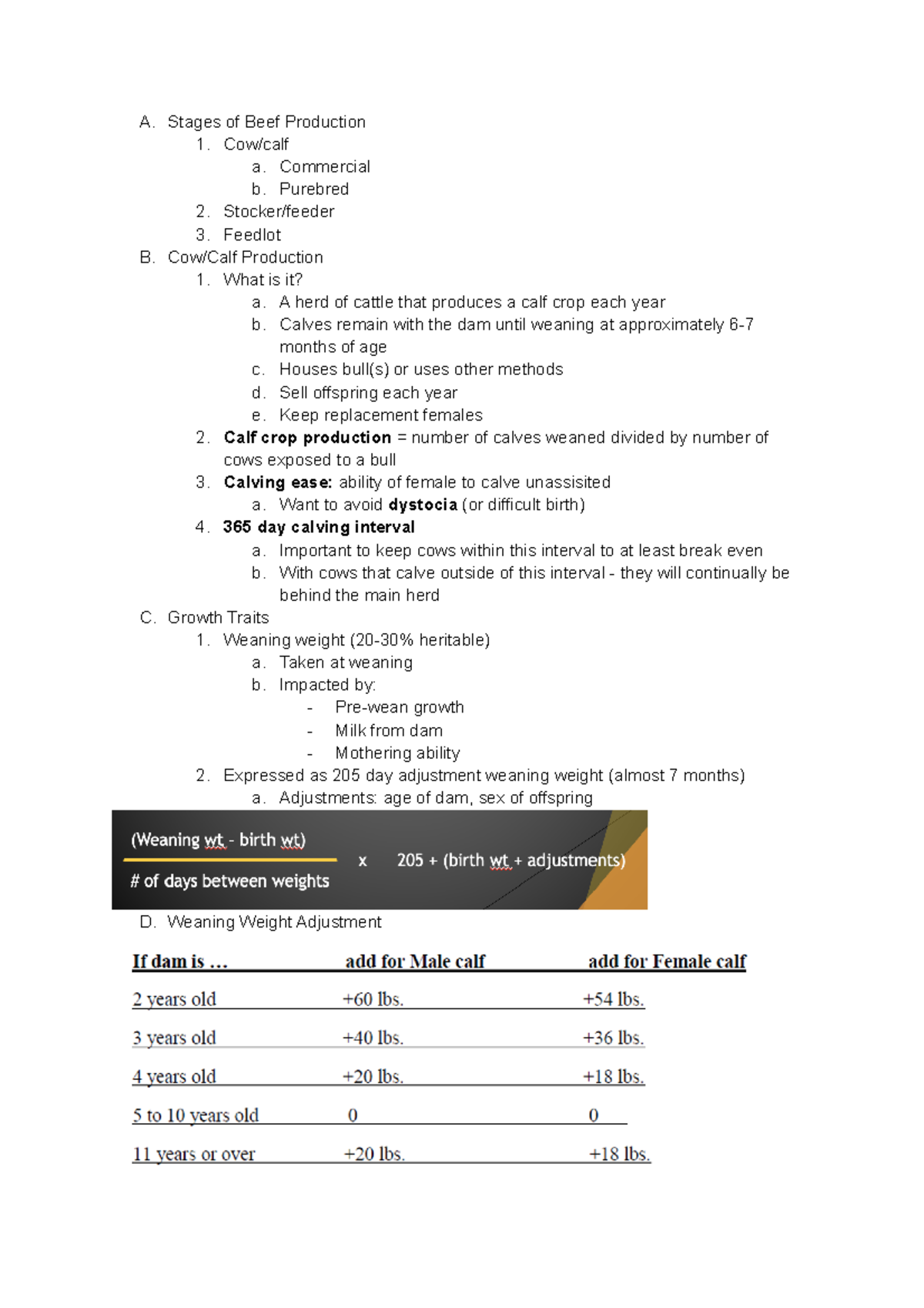 4 Beef Cattle Management - A. Stages of Beef Production 1. Cow/calf a ...