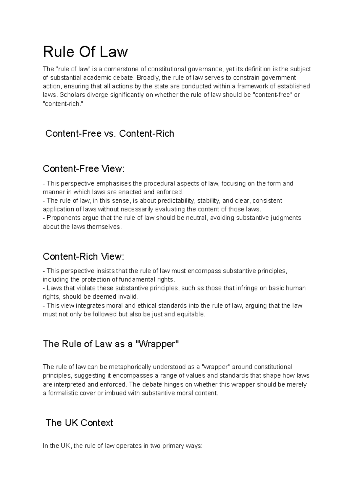 Rule of Law GPT - Rule of Law UOL - Rule Of Law The "rule of law" is a ...