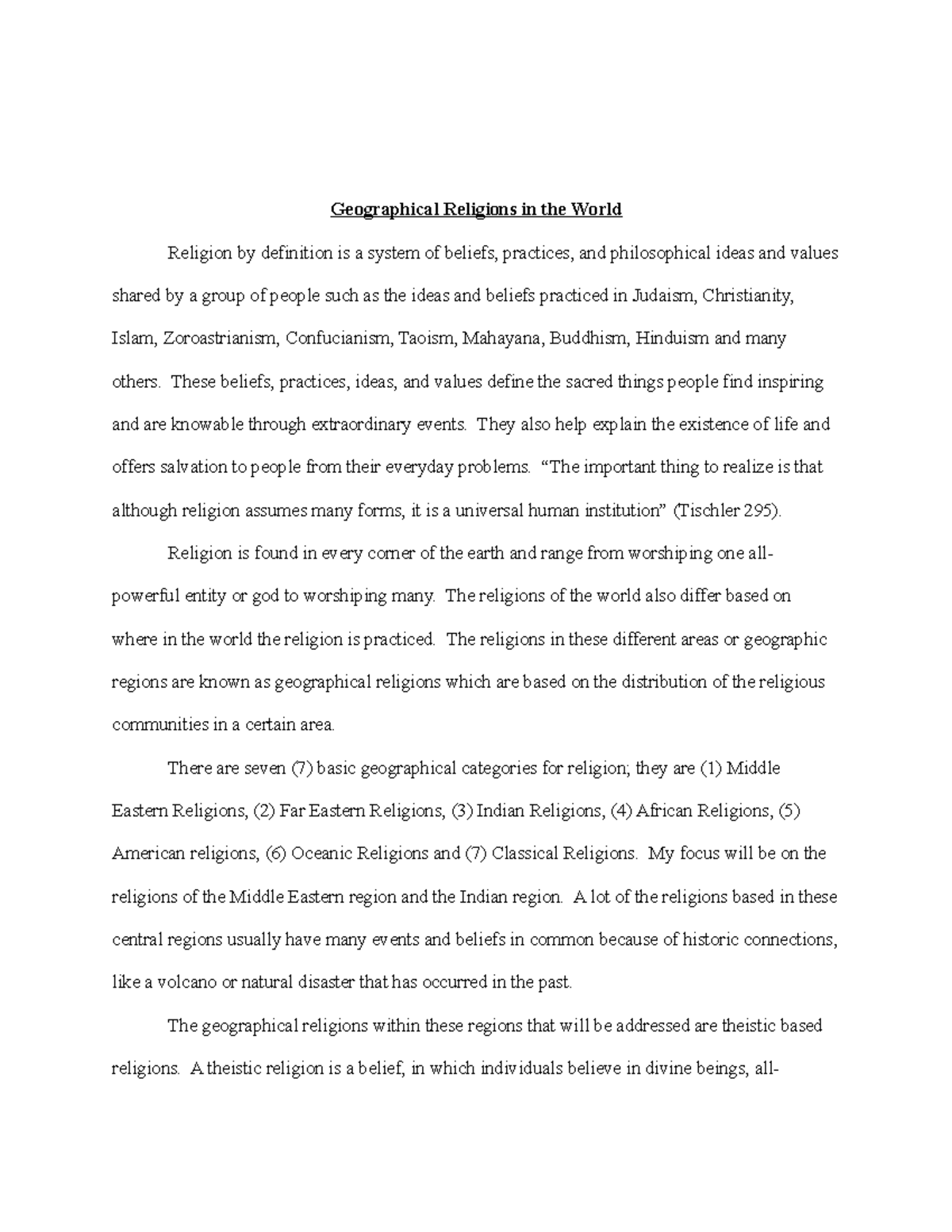 Geographical Religions in the World - Geographical Religions in the ...