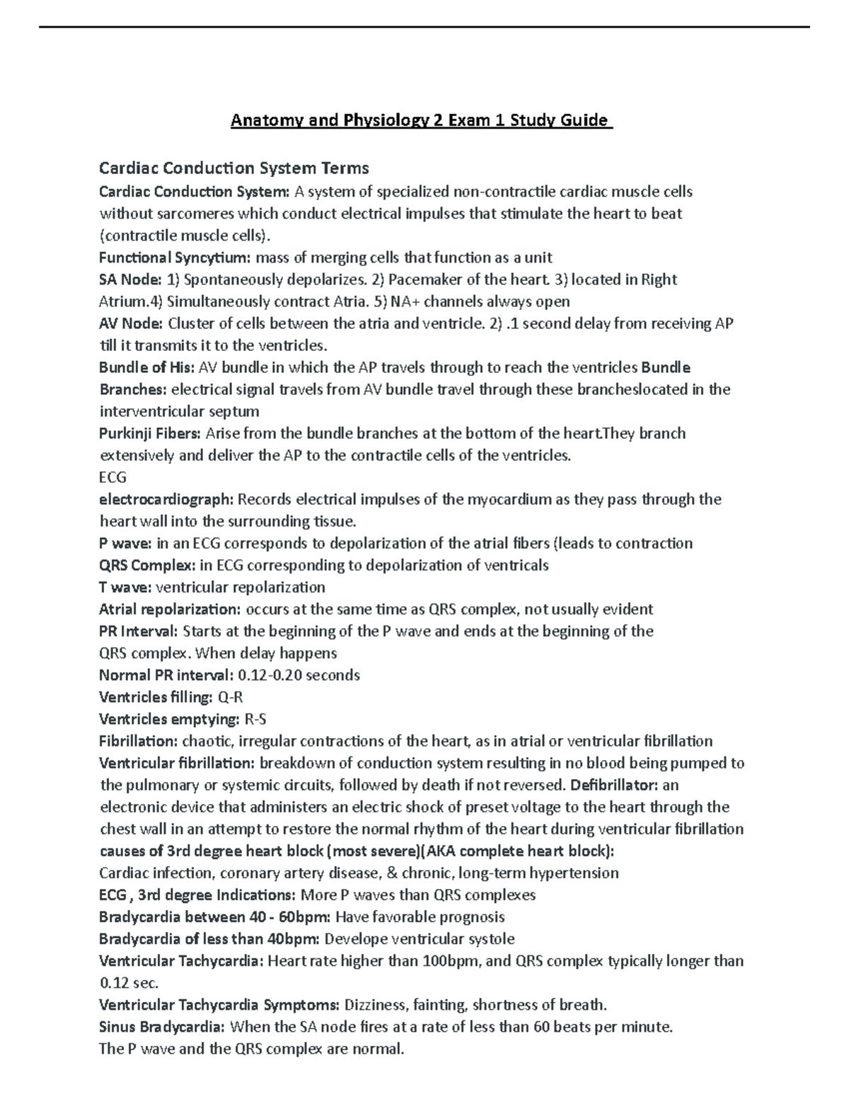 Copy of Anatomy and Physiology 2 Exam 1 Study Guide 4 edii - Anatomy ...