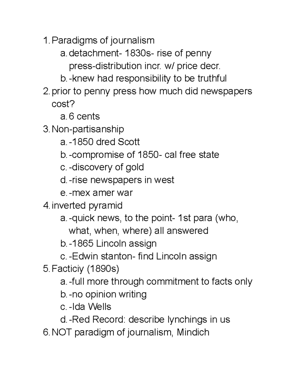 Paradigms of Journalism (wk2) - 1 of journalism a- 1830s- rise of penny ...