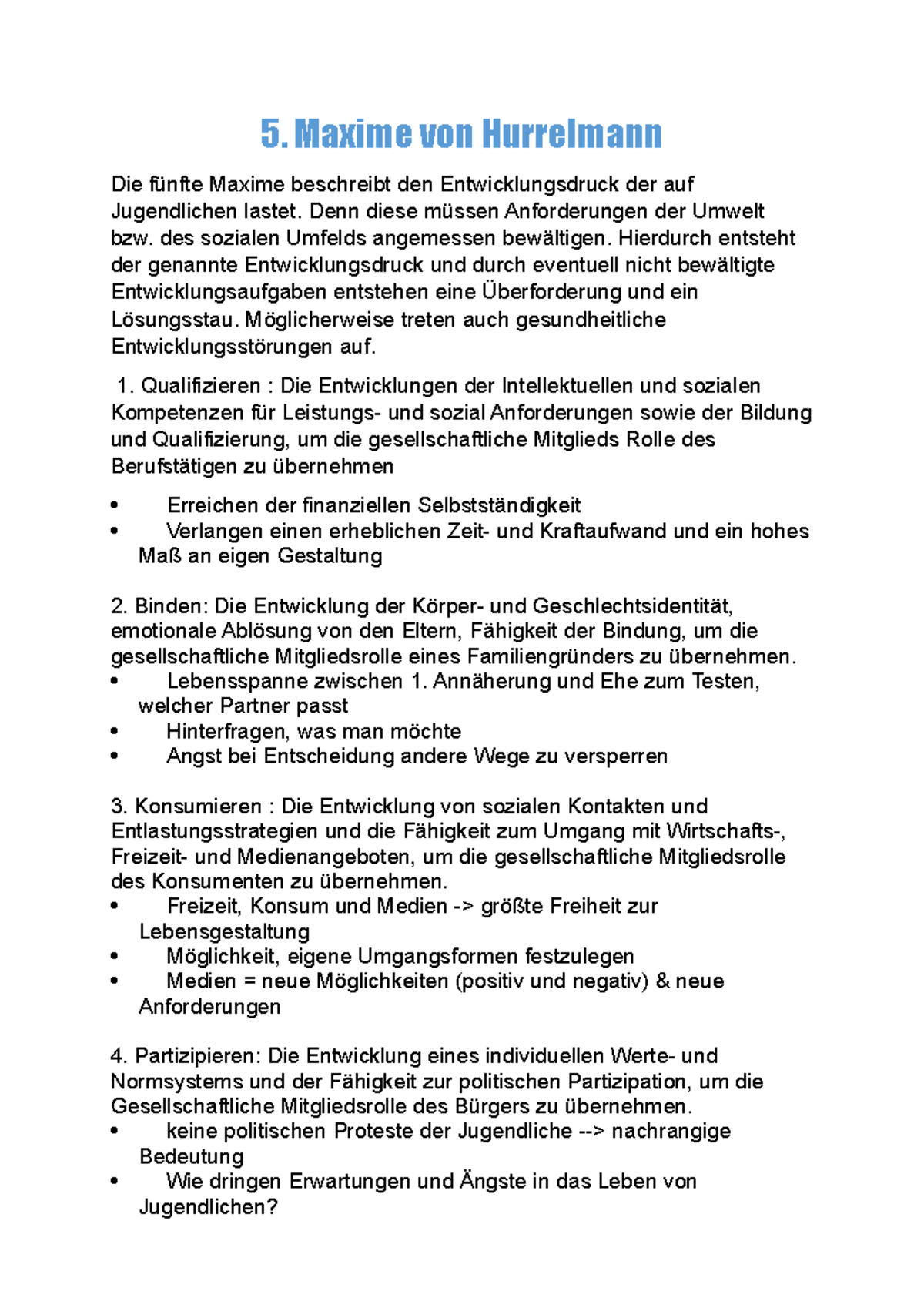 5. Maxime - 5tes Maxim von Hurrelmann - 5. Maxime von Hurrelmann Die ...