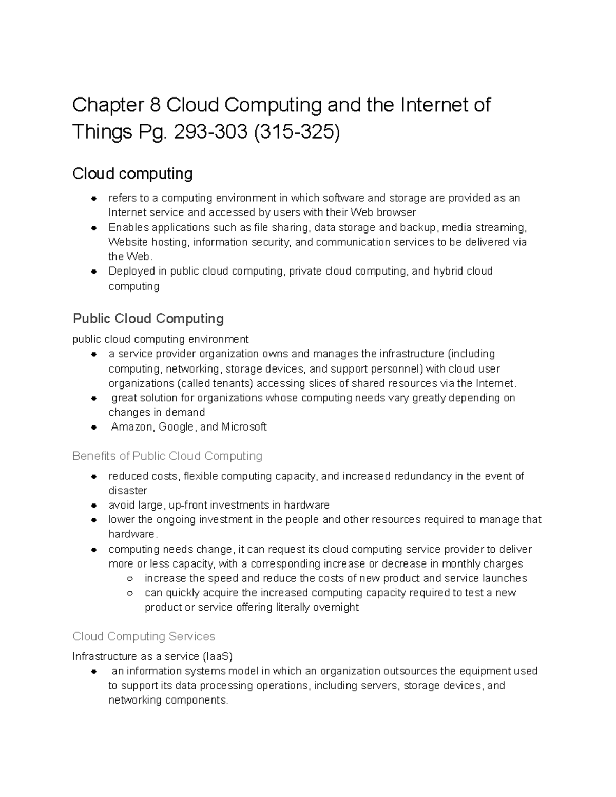 2-3 - Notes - Chapter 8 Cloud Computing and the Internet of Things Pg ...