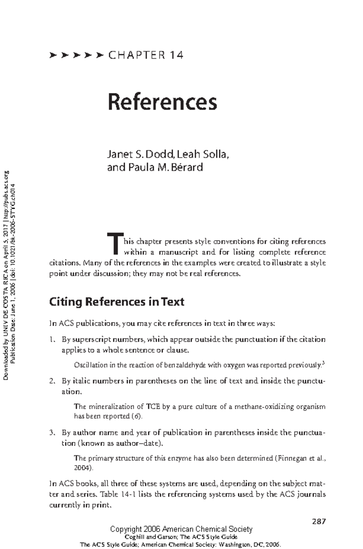 Guía de referencias ACS - 287 C H A P T E R 1 4 References Janet S ...