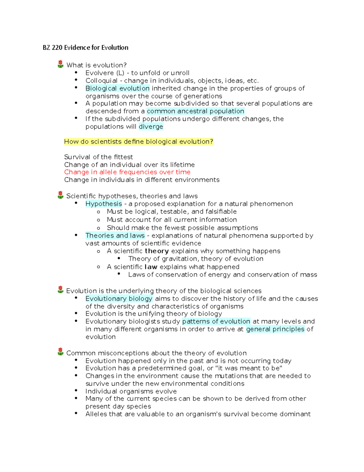 BZ 220 Evidence for Evolution - BZ 220 Evidence for Evolution What is ...