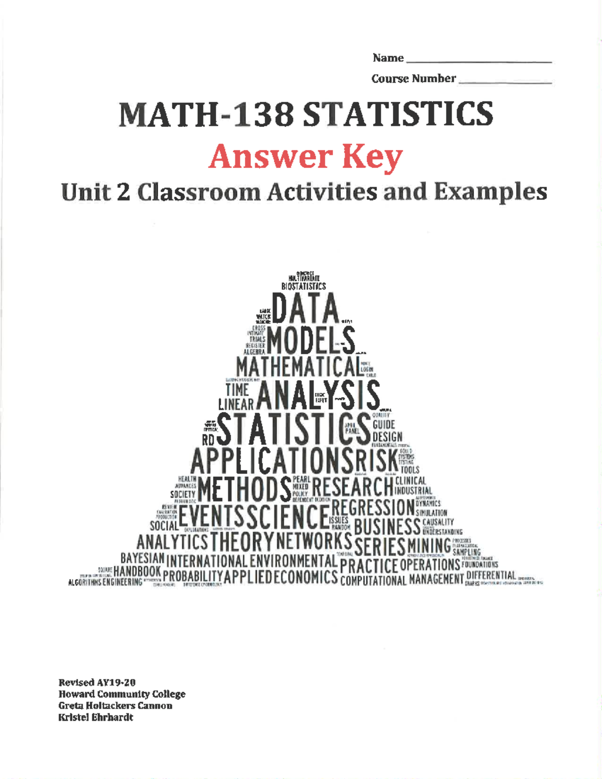 Math 138 Unit 2 Packet Solutions Fa19 Bio 120 Studocu