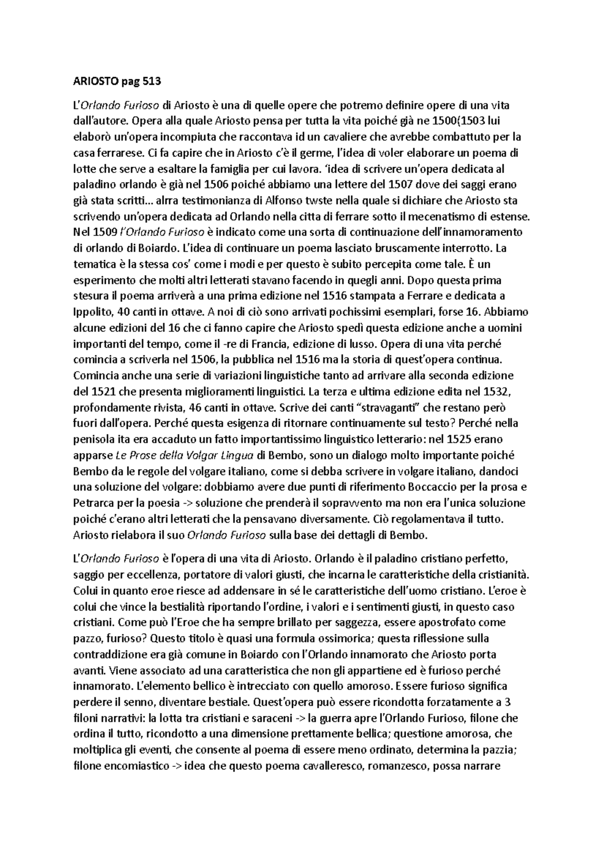 Ariosto - Vita - Storia e testi della letteratura italiana - ARIOSTO ...