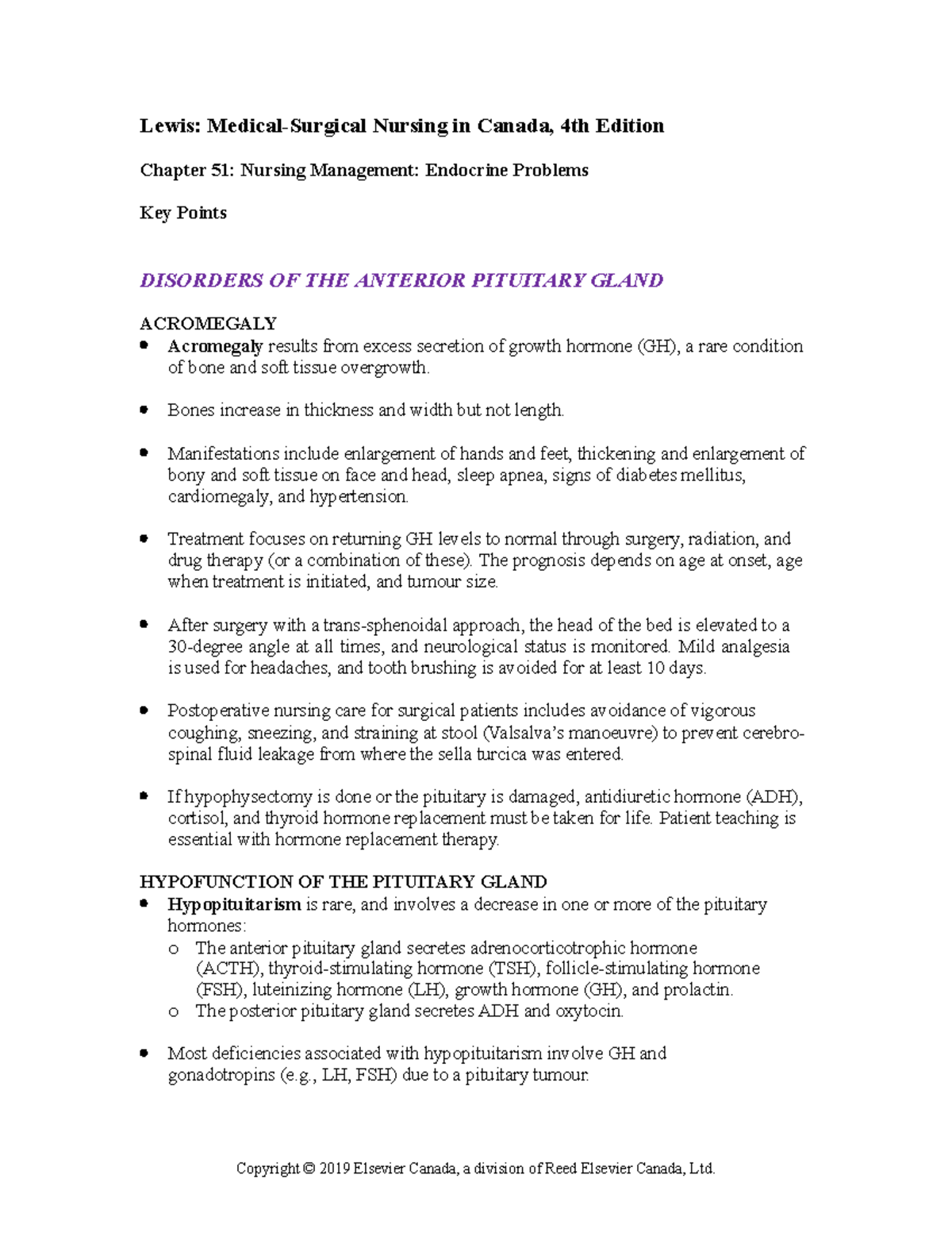 Chapter 051 - Nursing Management: Endocrine Problems - Copyright © 2019 Elsevier Canada, a ...