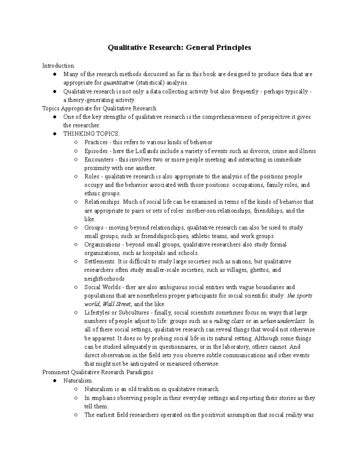 C. 18 19 and Padgett chapter 2 - Qualitative Research: General ...