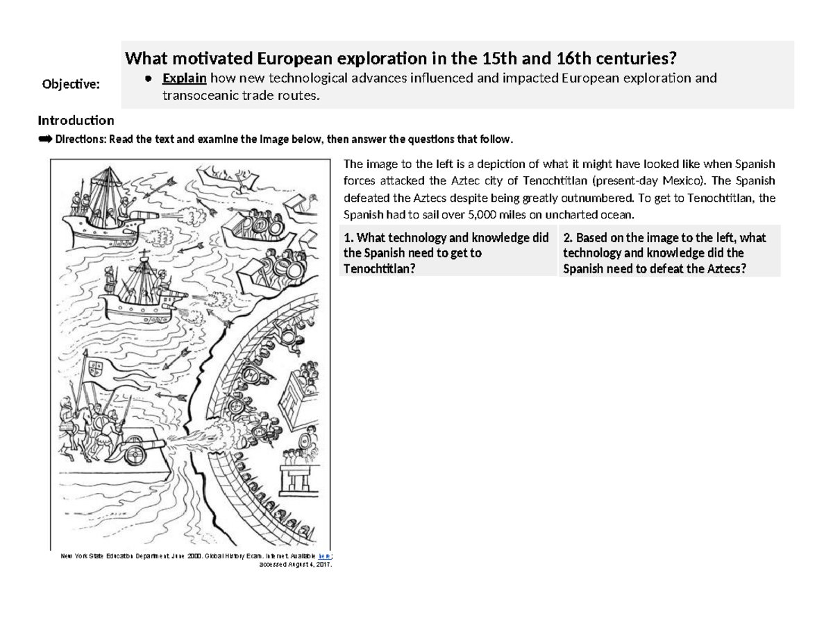 How did technological innovation impact the Age of Exploration ...