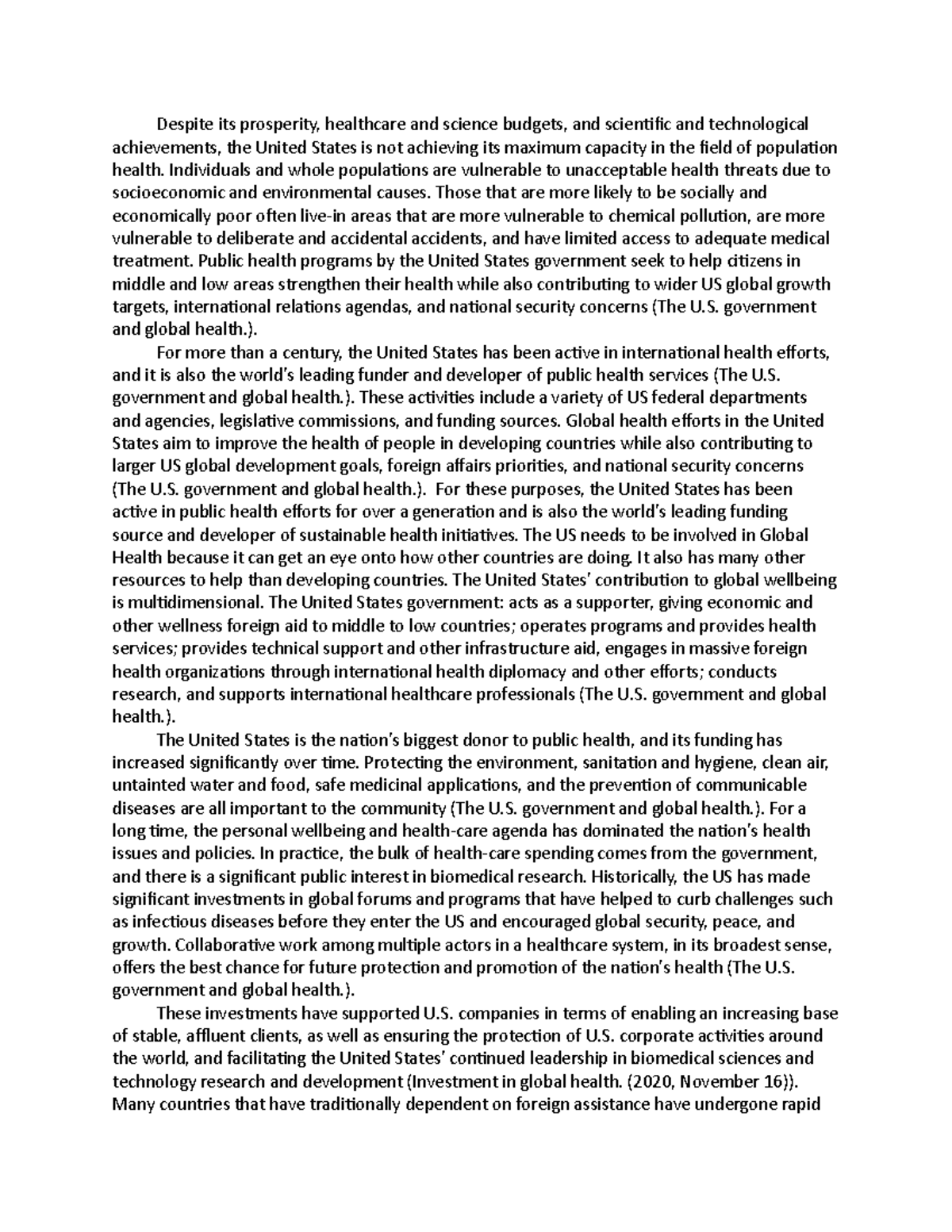 Health DB - Course work paper - Despite its prosperity, healthcare and ...