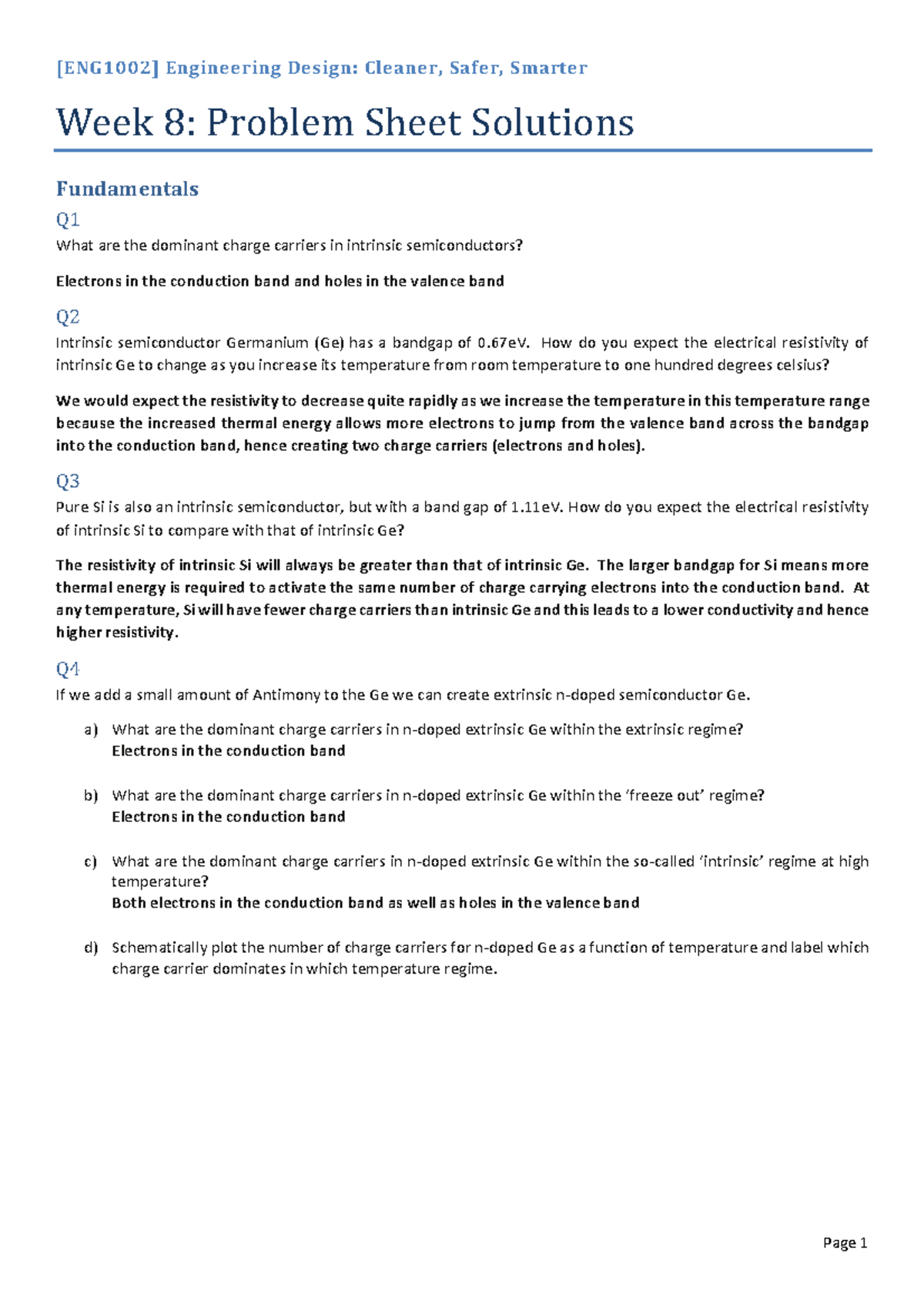 Week 8 Materials Problem Sheet Solutions - [ENG1002] Engineering Design ...