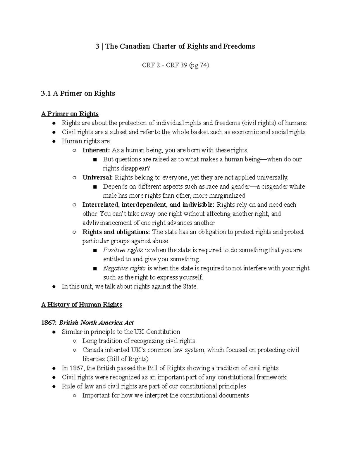 3 The Canadian Charter of Rights and Freedoms - Human rights are ...