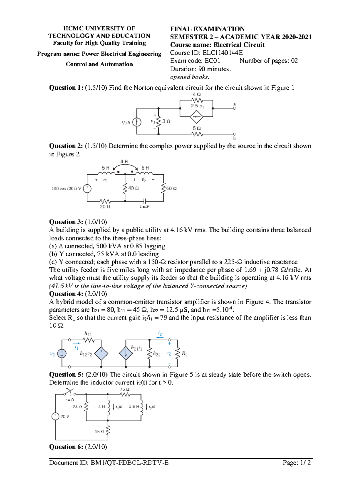 Final-TERM-Electical-circuit-S2-2020-2021-code 02 - Document ID: BM1/QT ...