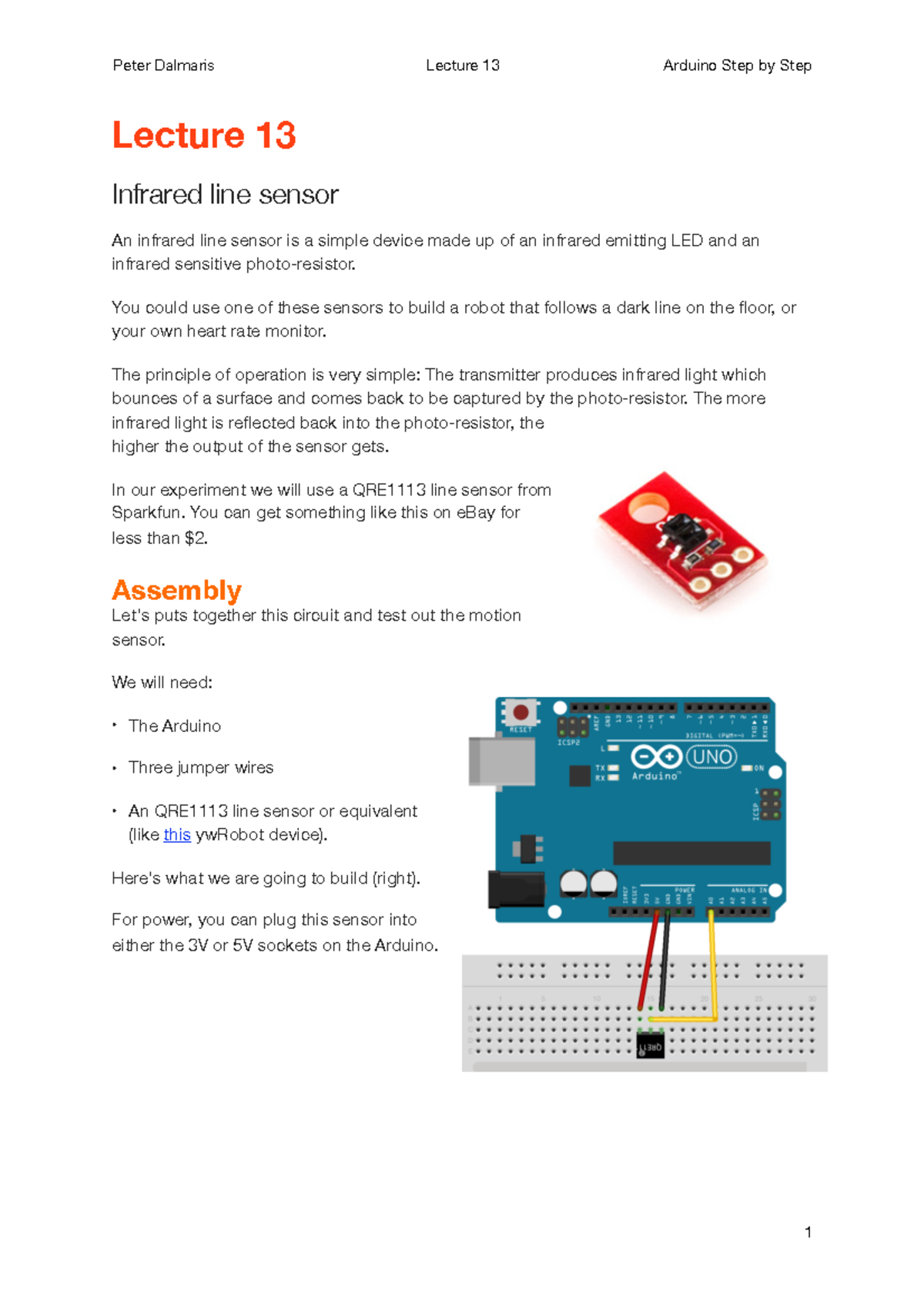 L13-Notes - Lecture notes 11 - Peter Dalmaris Lecture 13 Arduino Step ...