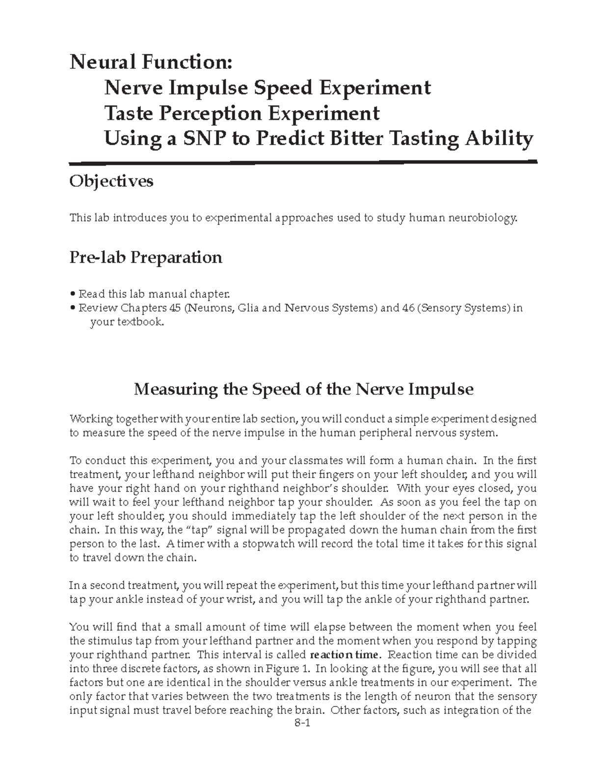 Ch. 8-Neural Function-102 - Neural Function: Nerve Impulse Speed ...