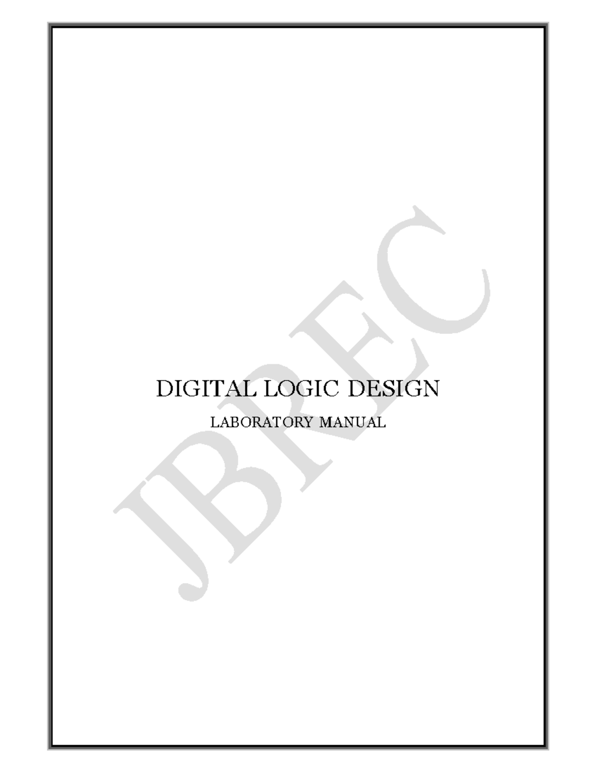 Jbrec-DLD-Manual complete 11 expirements - DIGITAL LOGIC DESIGN ...