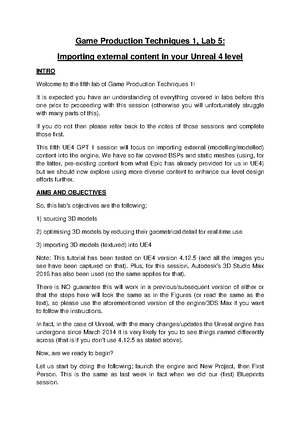 GPT 1 Tutorial 6 - tut6 - Game Production Techniques 1, Lab 6: Creating a terrain for your level ...