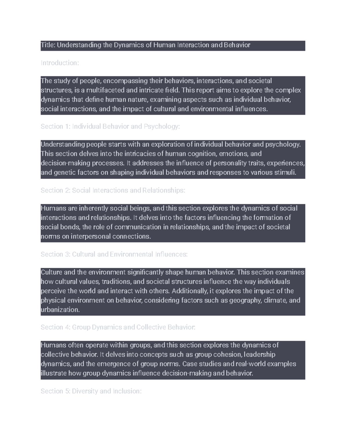 Title Understanding the Dynamics of Human Interaction and Behavior ...