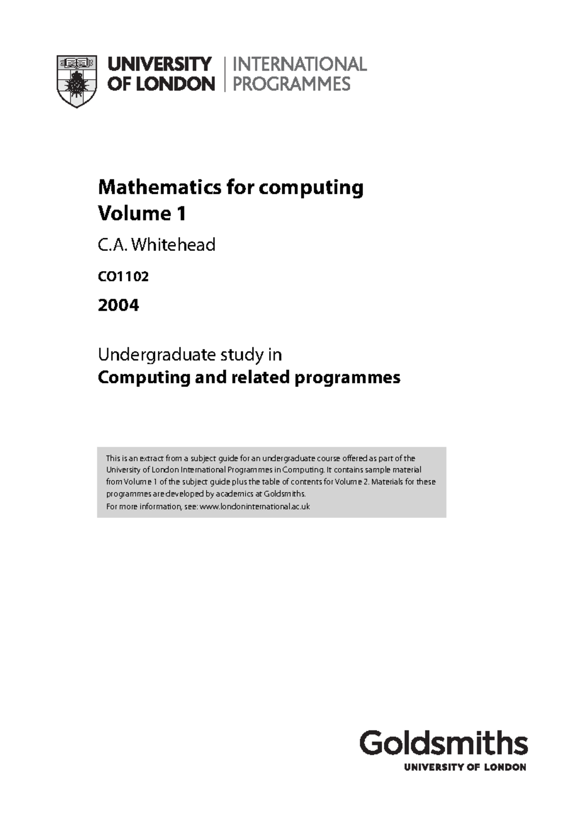 Mathematics-for-computing - Mathematics for computing Volume 1 C ...