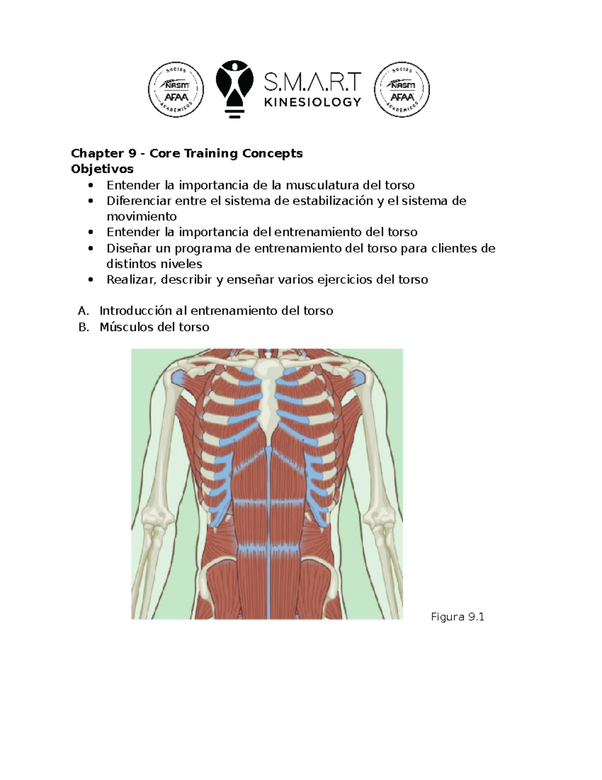 Lesson Plan Ch 9 - plan de estudio - Chapter 9 - Core Training Concepts ...