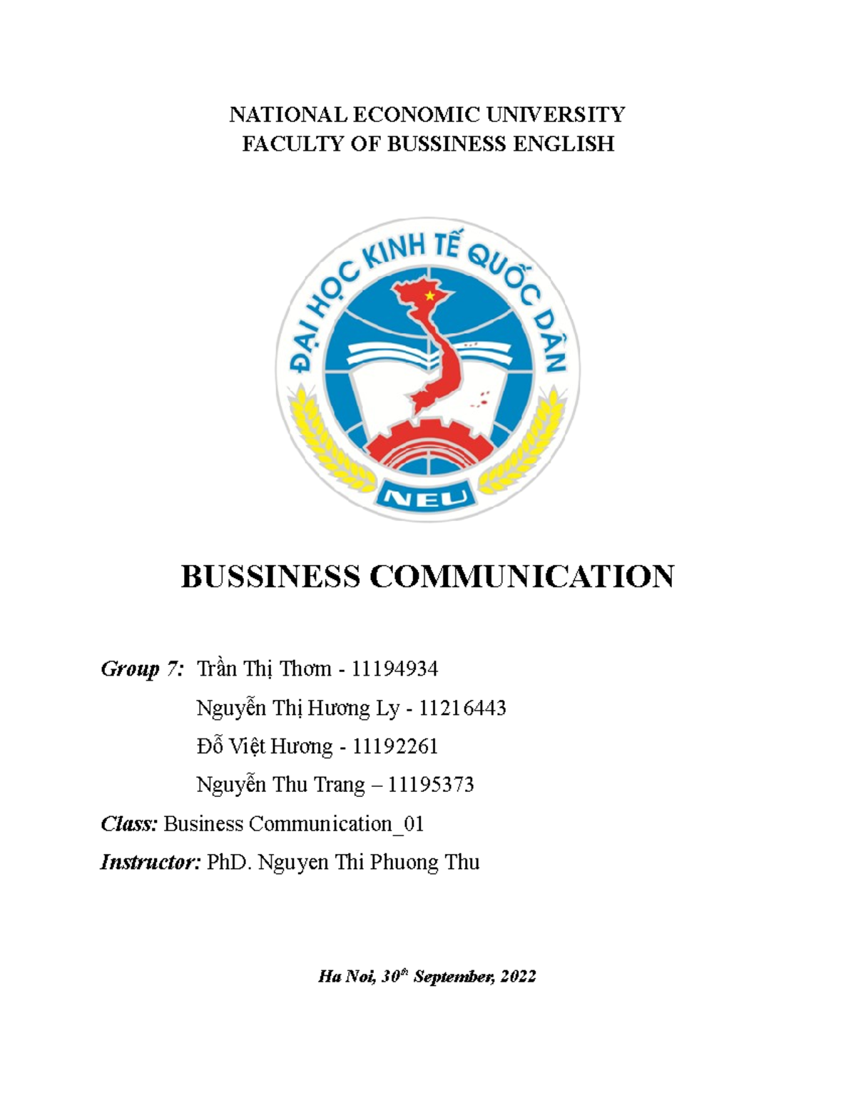 Proposal Business Case in real life - NATIONAL ECONOMIC UNIVERSITY ...